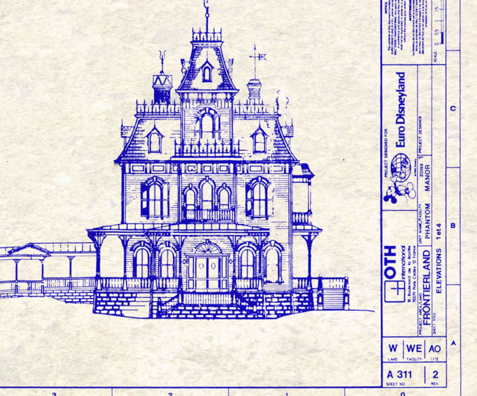 Disneyland Paris Phantom Manor Haunted Mansion Blueprint - Etsy
