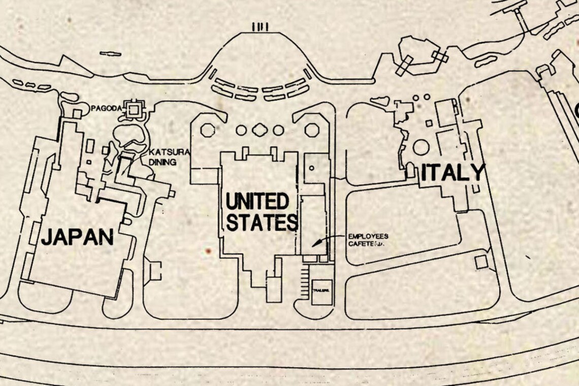 Disney World Epcot Blueprint Map Vintage Grunge - Etsy