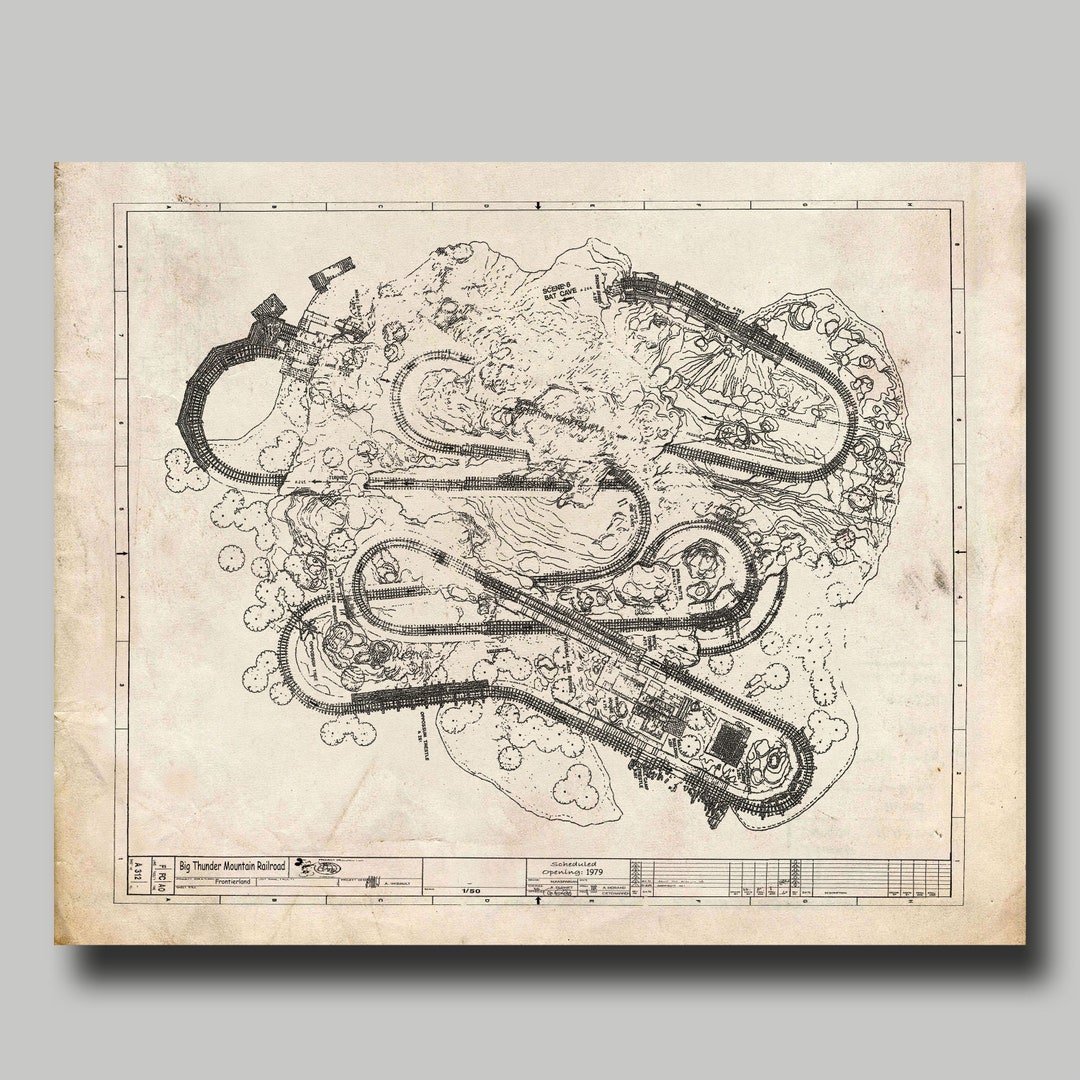 Disney - Big Thunder Mountain Railroad - Blueprint - Disney - Black Ink ...