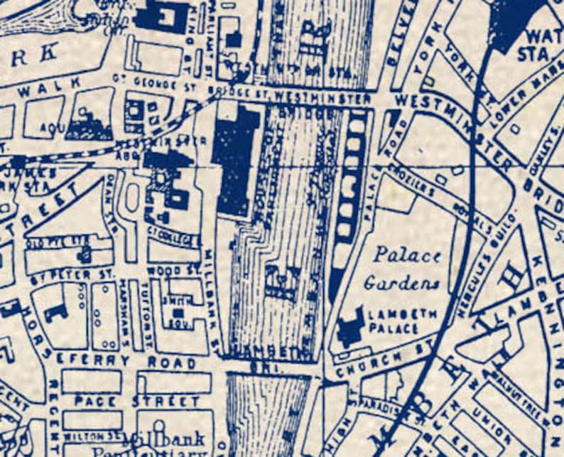 London Map Blueprint Vintage Street Map Poster - Etsy