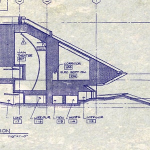Disney World - Epcot - Blueprint - Vintage - Gray - Blue Ink - Print ...