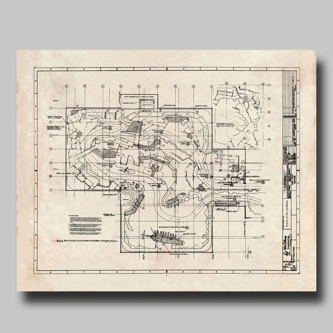 Disney World -pirates of the Caribbean - Blueprint - Disney ...