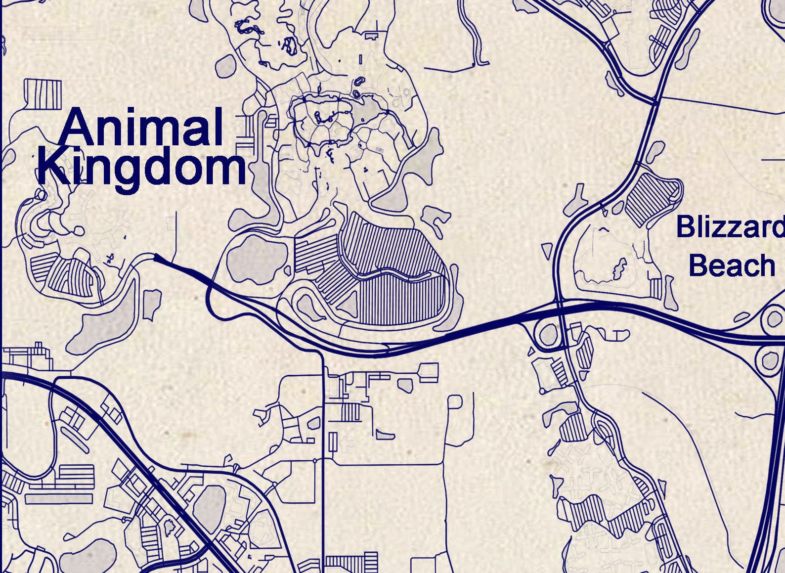 Disney World Map Vintage Disney Map Blueprint - Etsy