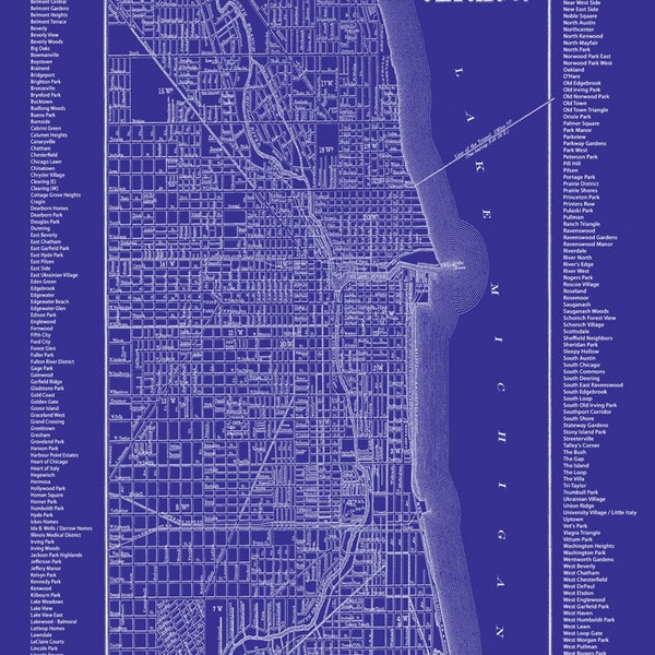 Chicago Map - Etsy