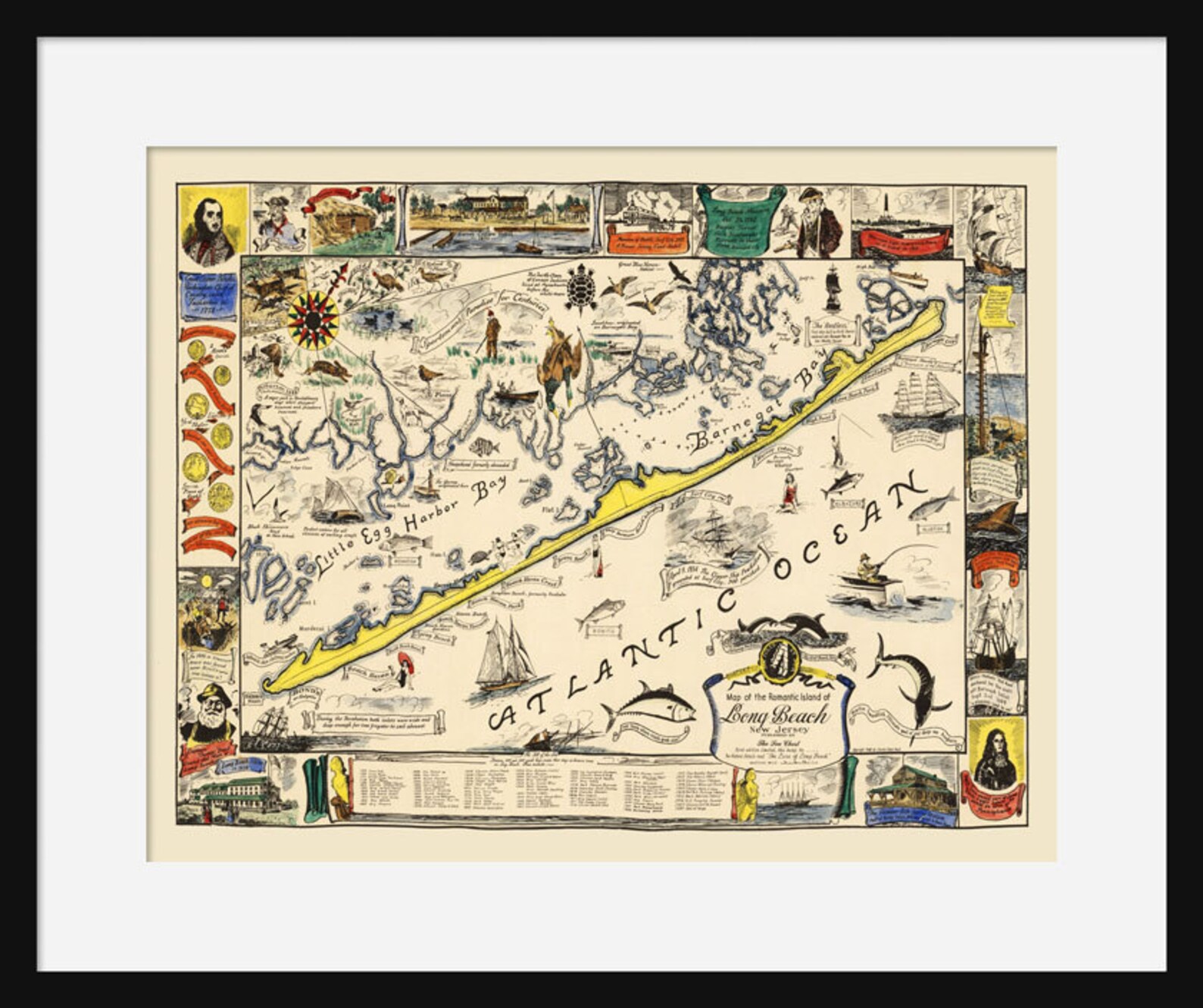 Long Beach Island Map - Print Poster - Etsy