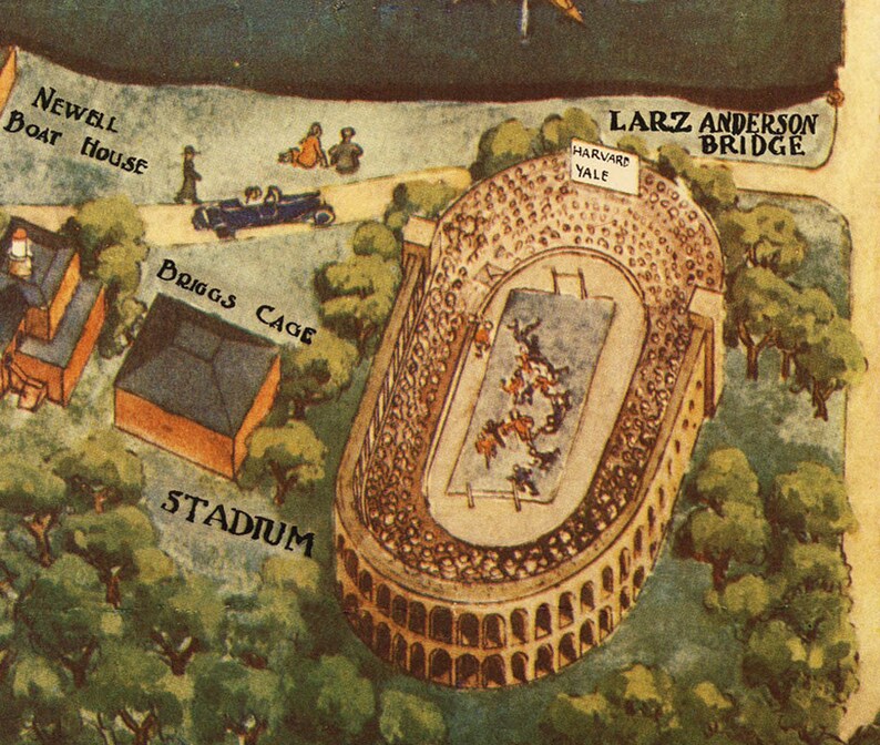 Harvard University Radcliffe College Map Vintage Print | Etsy