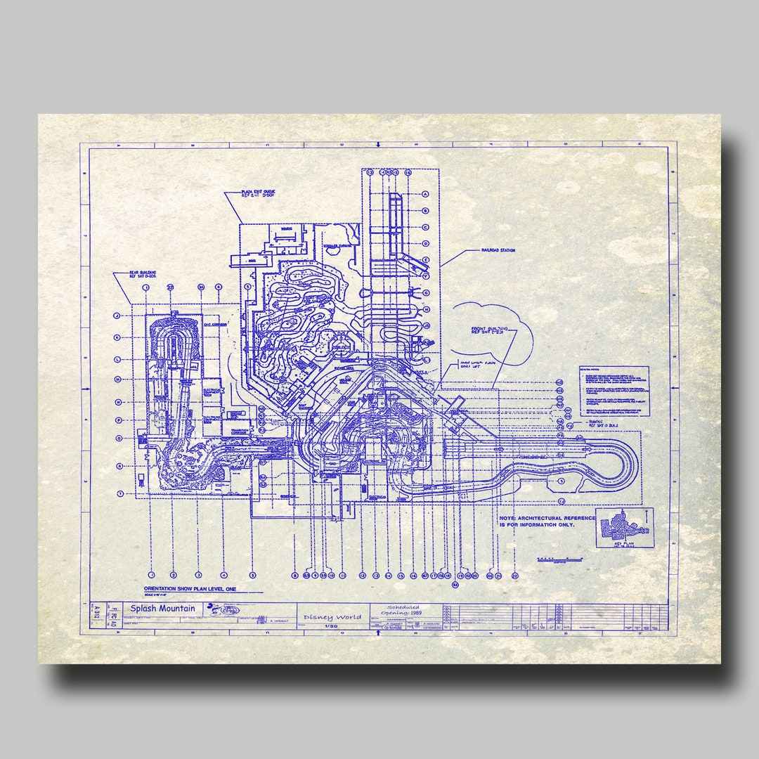 Disney World - Splash Mountain - Blueprint - Disney - Disneyland ...