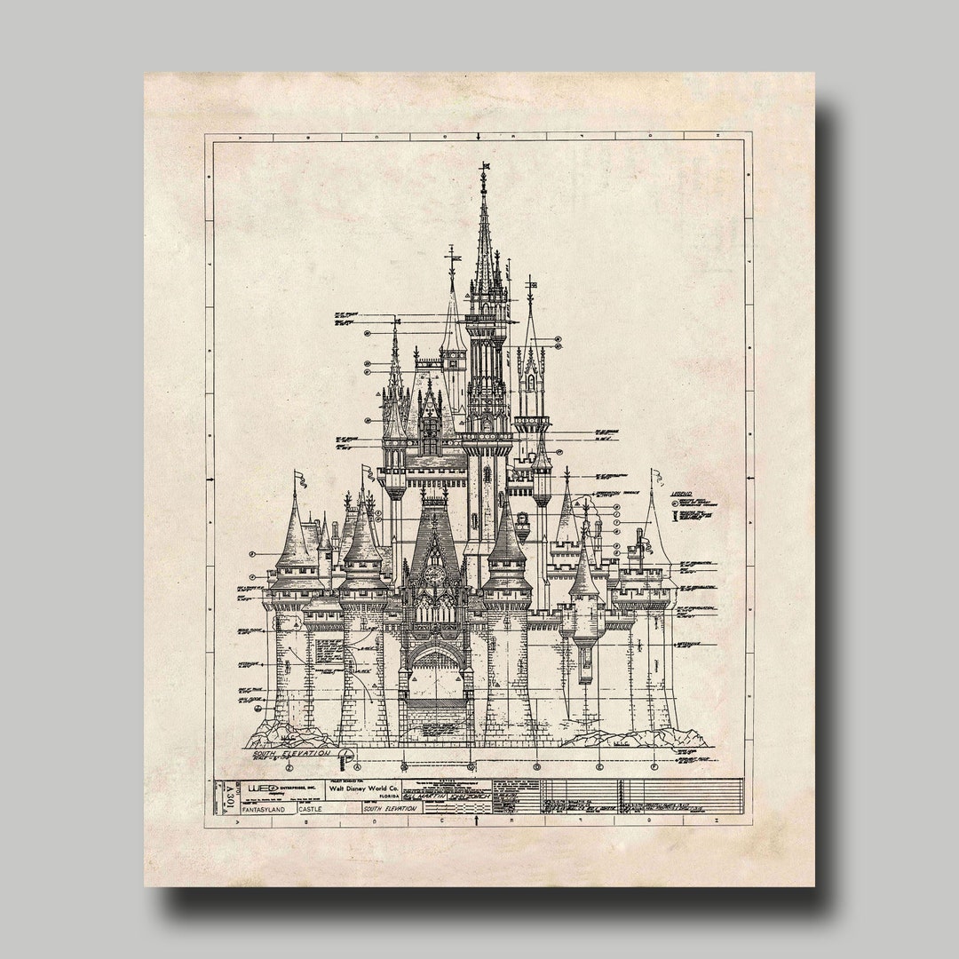 Disney World - Castle - Blueprint - Disney - Cinderella - Sleeping ...