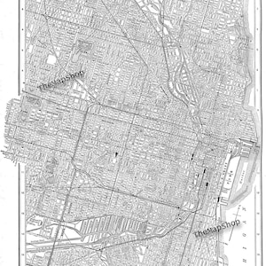 1900 Chicago Street Map Vintage Print Poster - Etsy