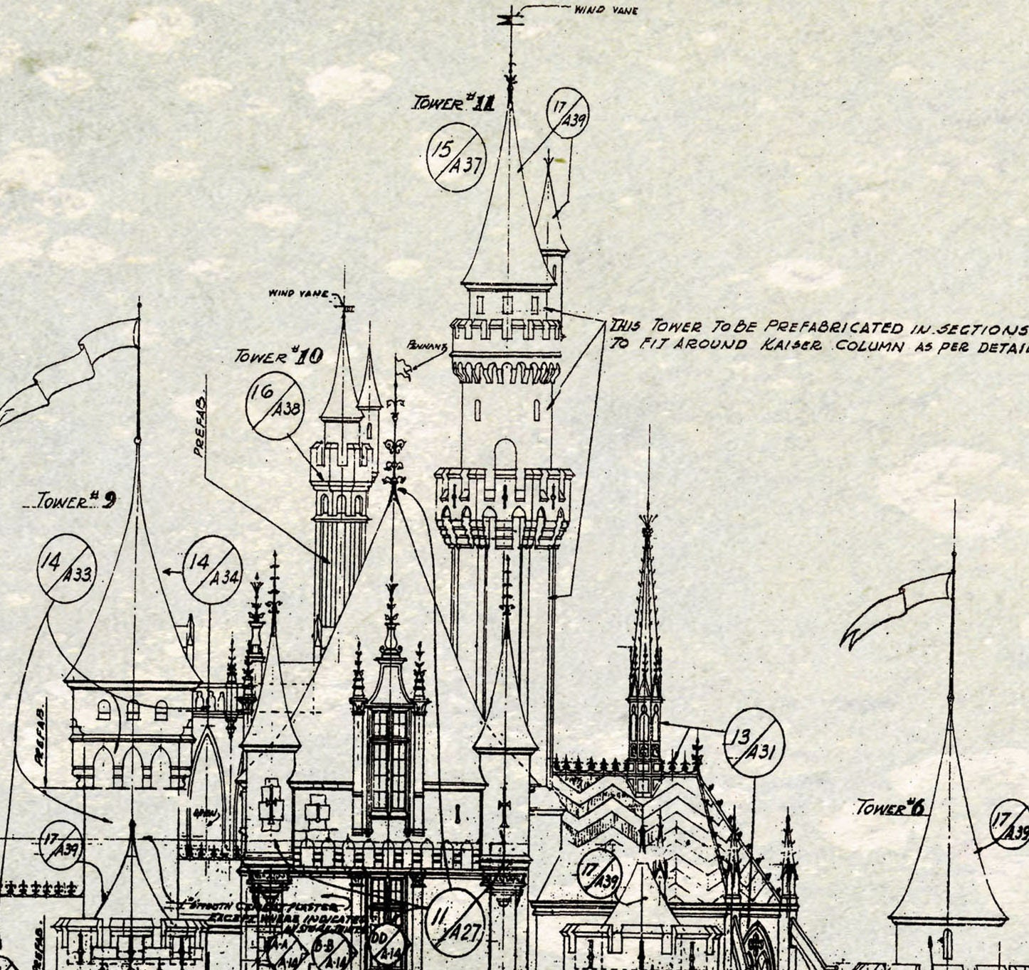 Disneyland Castle - Blueprint - Disney - Cinderella - Fantasyland ...