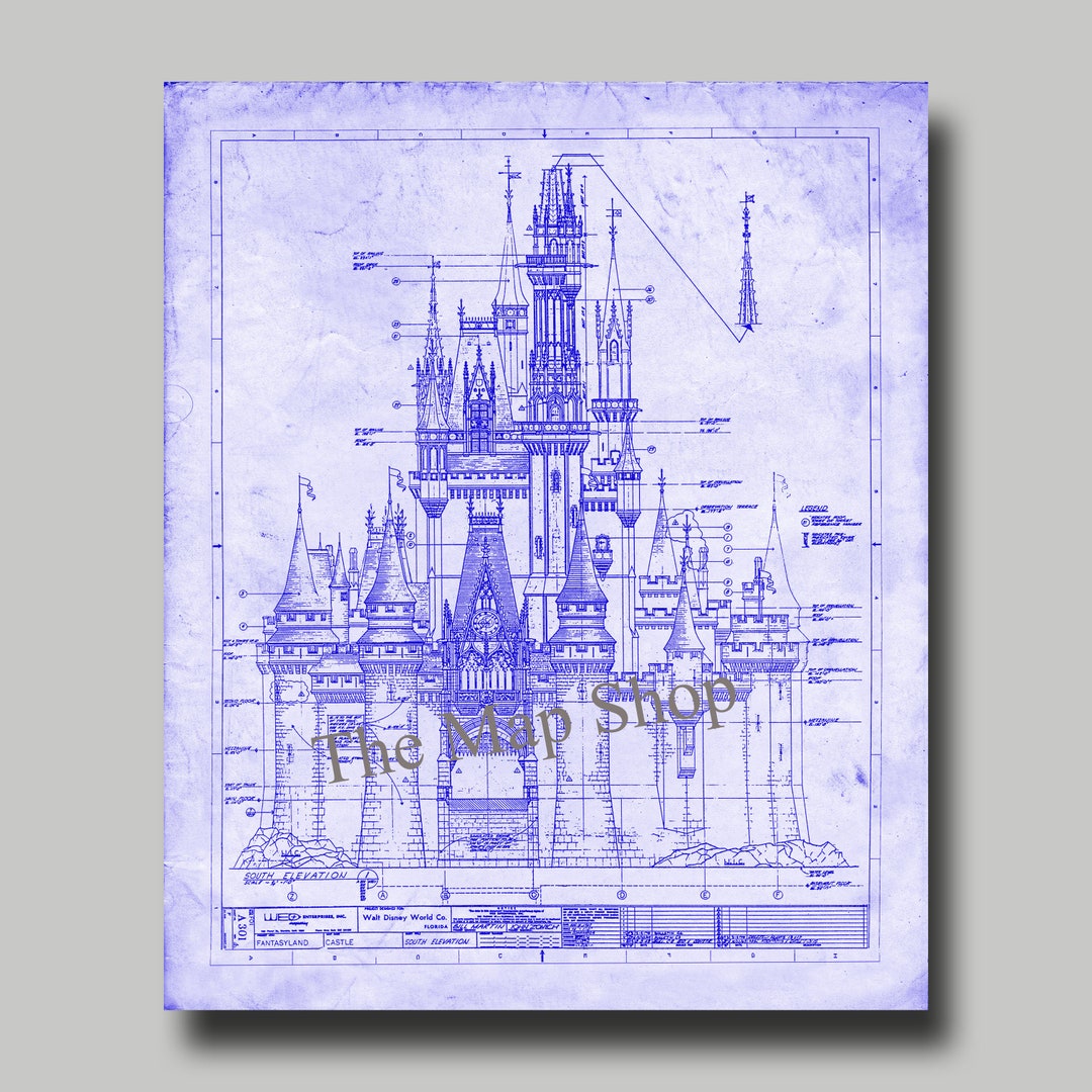 Disney World - Castle - Blueprint - Disney - Cinderella - Sleeping ...
