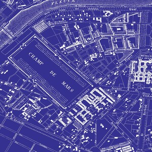 Paris Street Map Blueprint Vintage Poster Print - Etsy