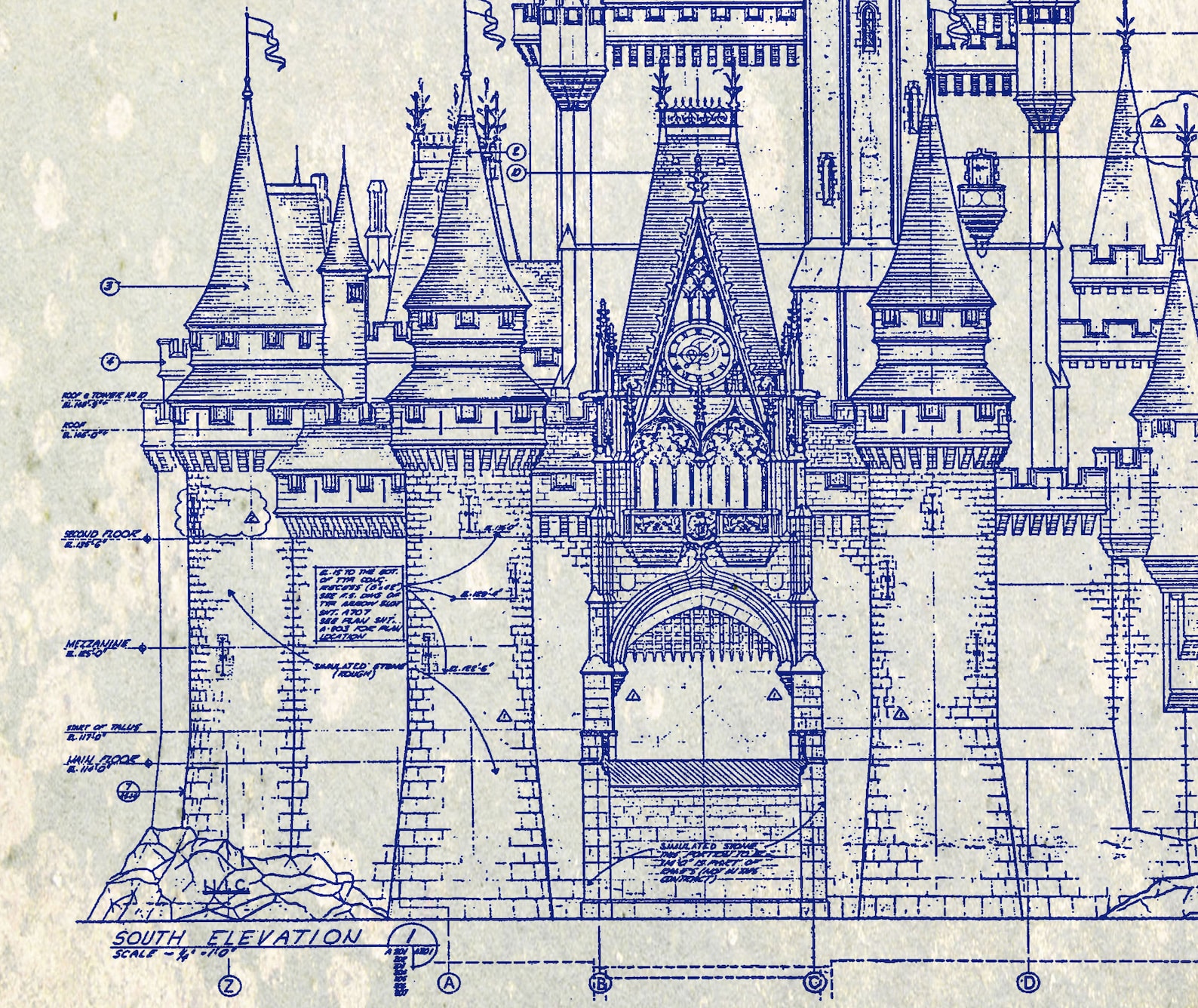 Disney World - Castle - Blueprint - Disney - Cinderella - Sleeping ...