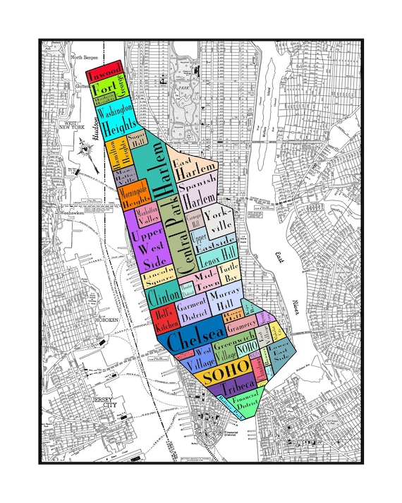 Neighborhood Map Manhattan Printable