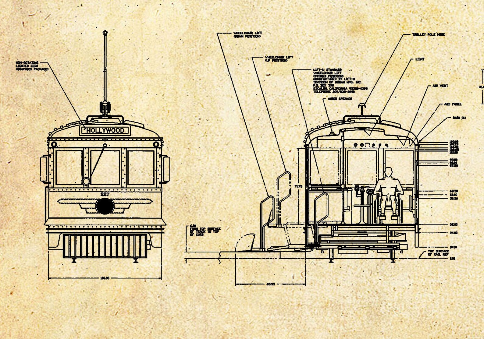 Disneyland California Adventure Trolley Blueprint - Etsy España
