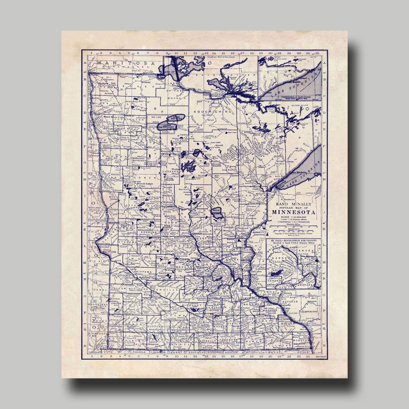 Old Minnesota Map - Etsy