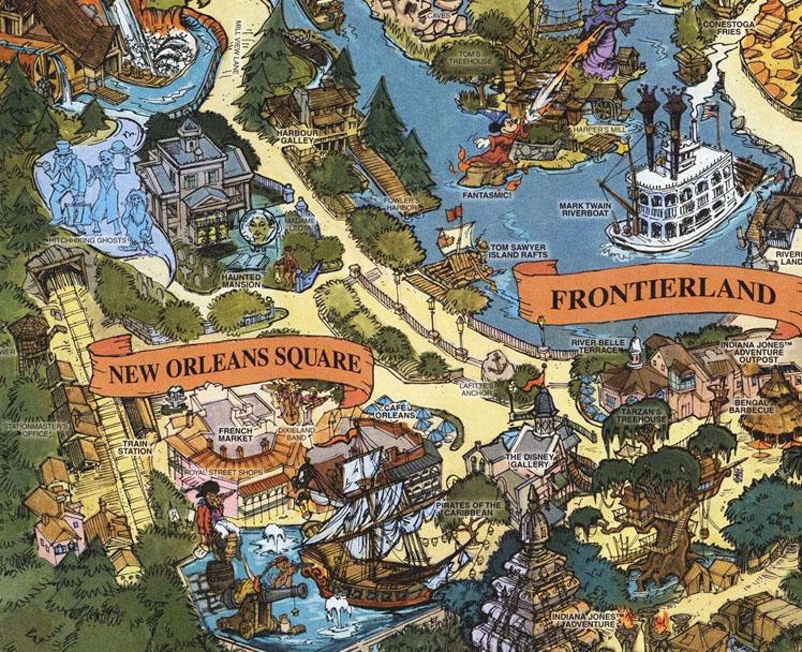 Disneyland Map - 2000 - Disney Map - Panoramic - Birds Eye View - Map ...