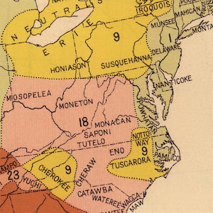 Native American Indian Tribes - Map - State - Print - Poster - Etsy