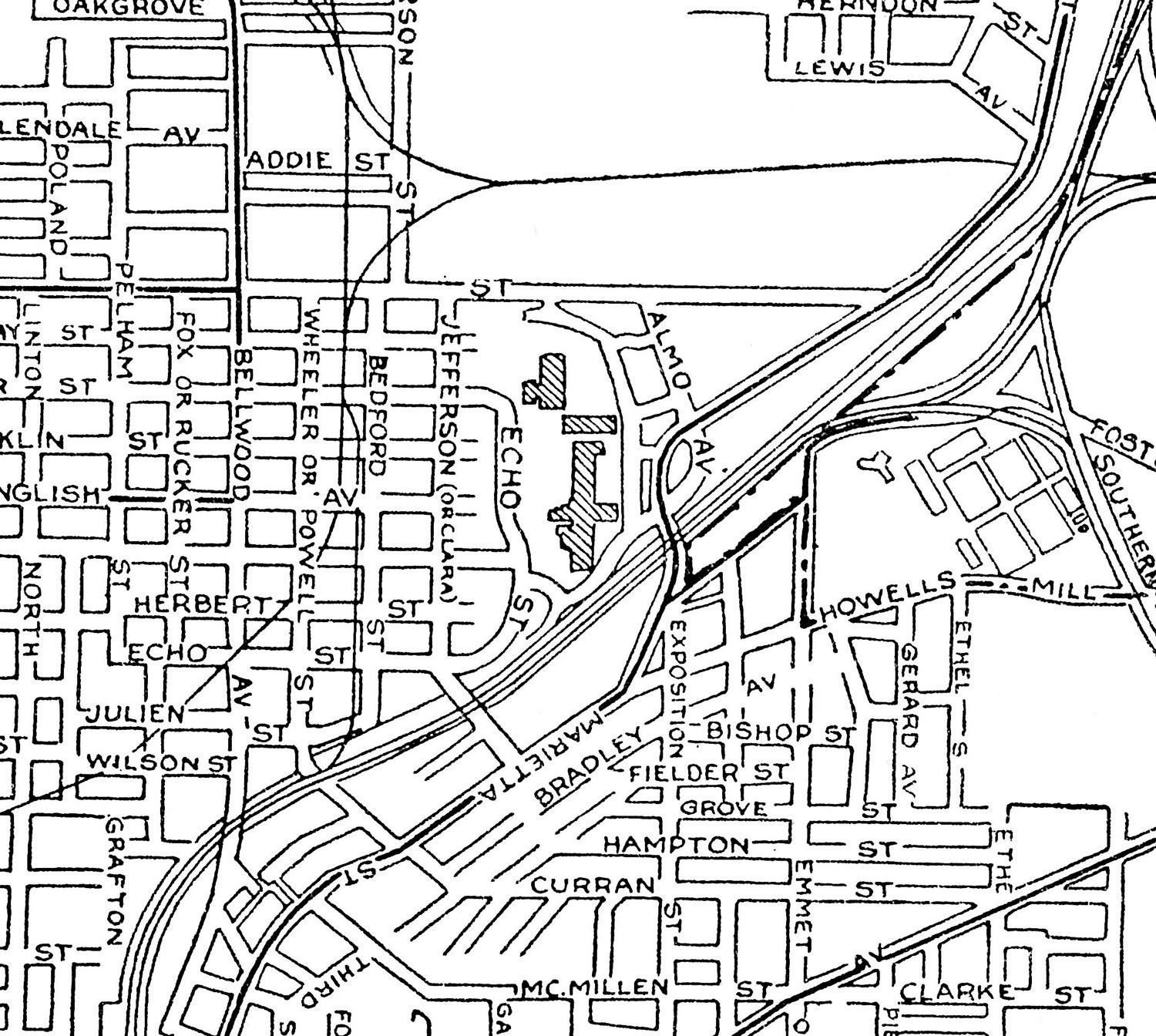 Atlanta Map Street Map Vintage Print Poster Bluprint | Etsy