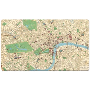 London - Desk Mat - Map - Vintage - Desk Pad - Etsy