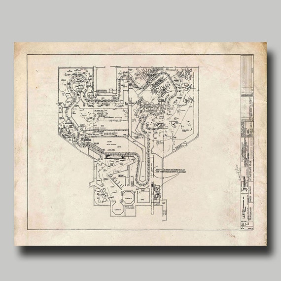 Haunted Mansion Ride Disneyland Blueprint Disney Black | Etsy