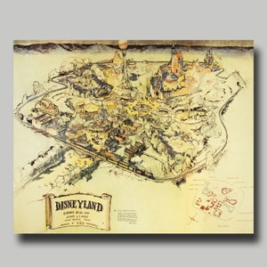 Disneyland Map - Disney Map - Concept Map - Panoramic - Birds Eye View ...