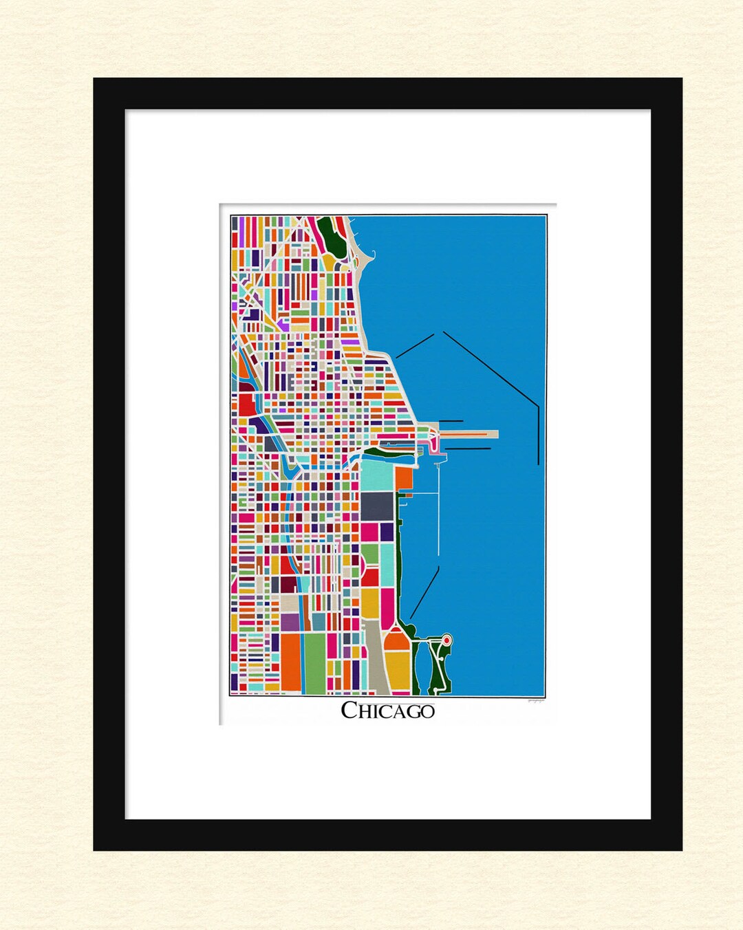 Chicago Map Rainbow Map Print Poster - Etsy