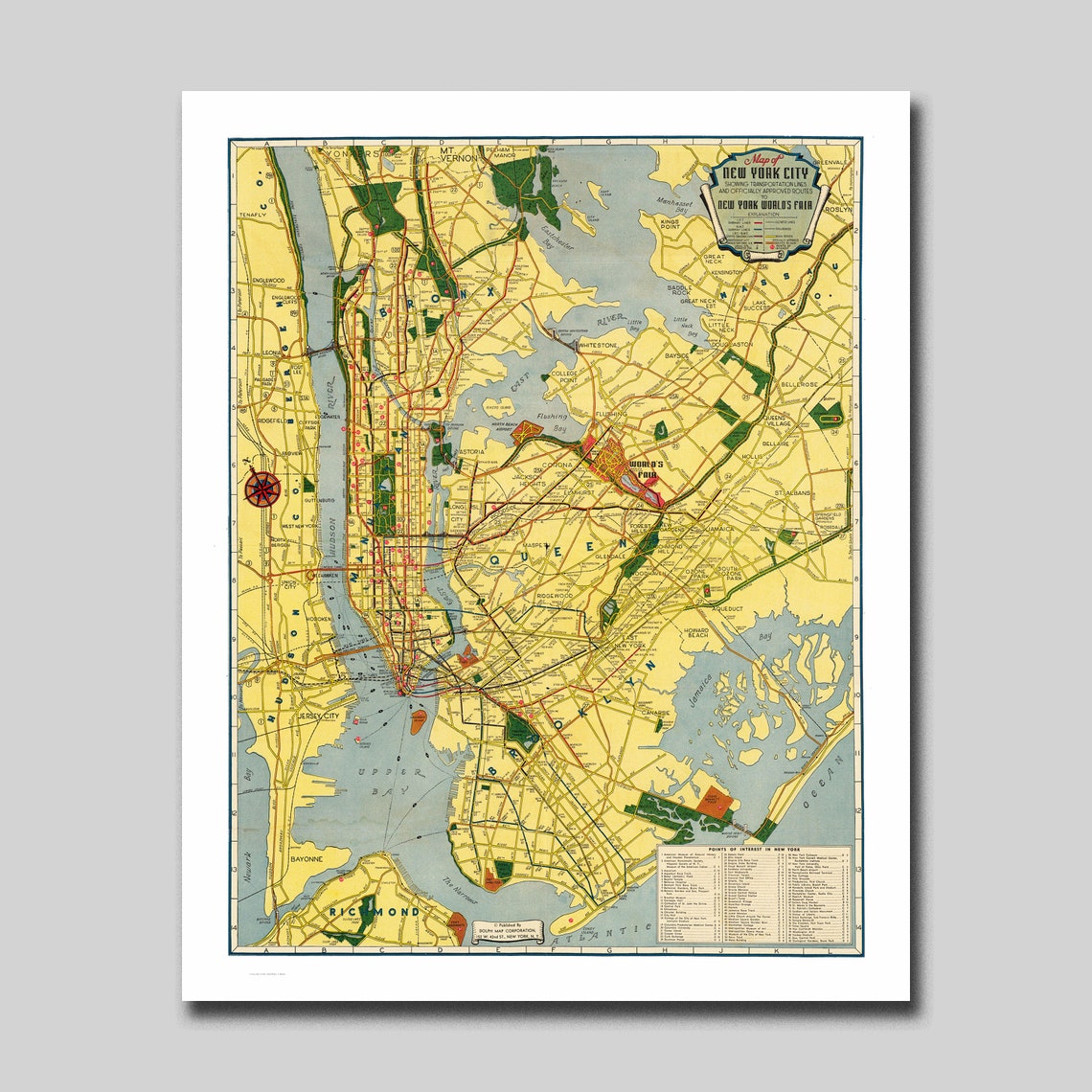 New York Metro Map Manhattan Subway Map Vintage - Etsy