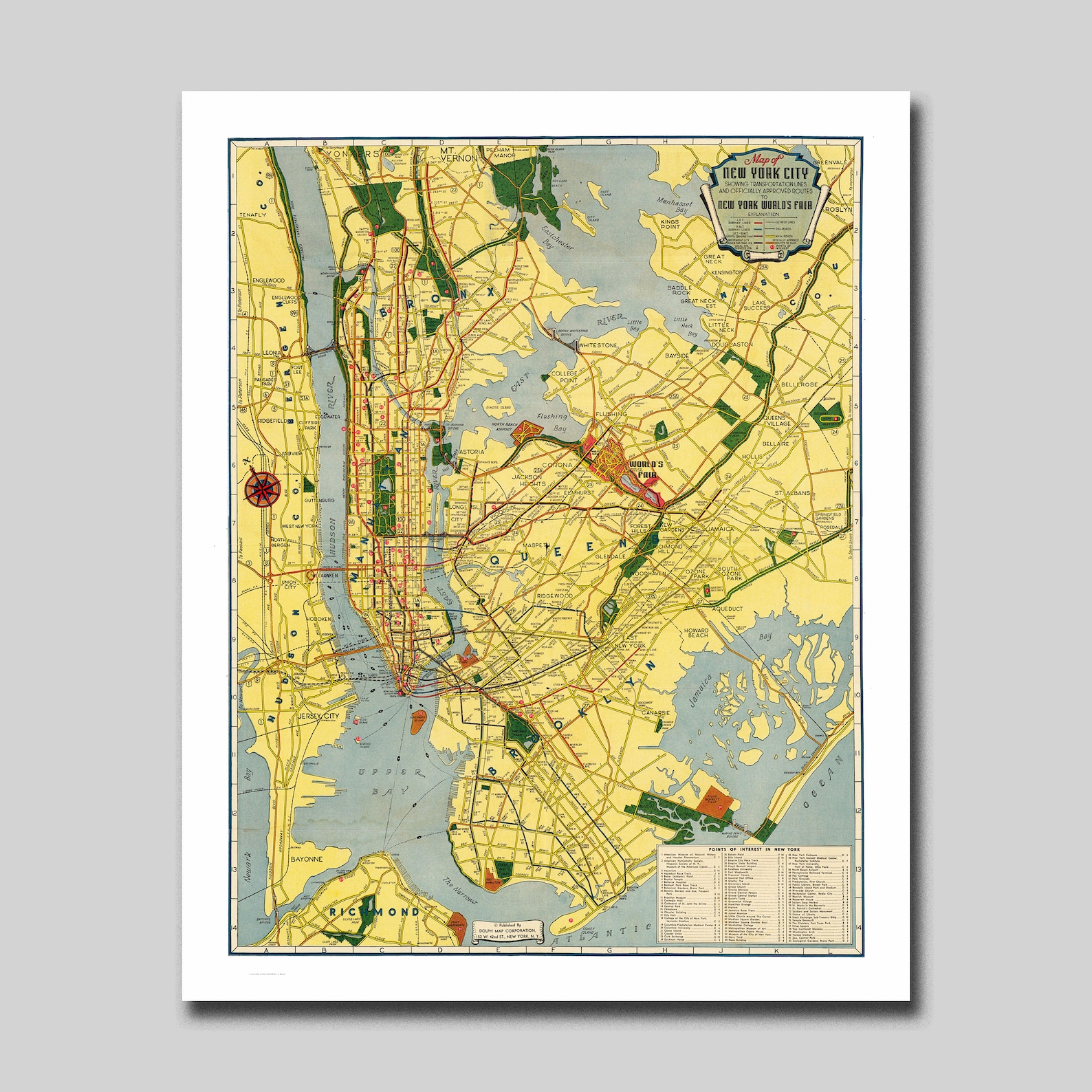New York Metro Map Manhattan Subway Map Vintage - Etsy