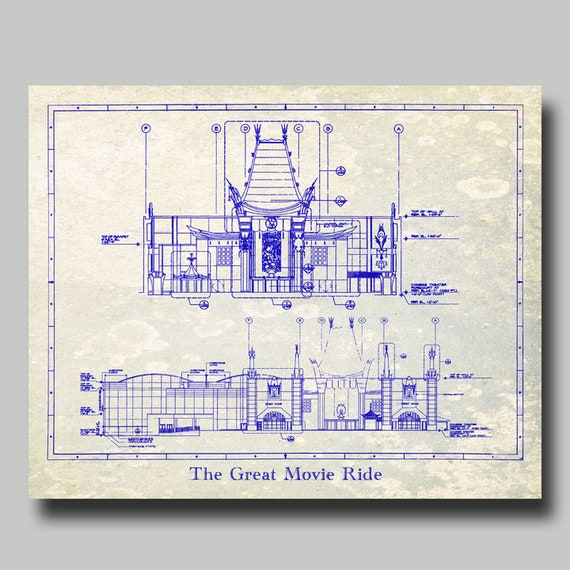 Disney World Great Movie Ride Blueprint Hollywood - Etsy