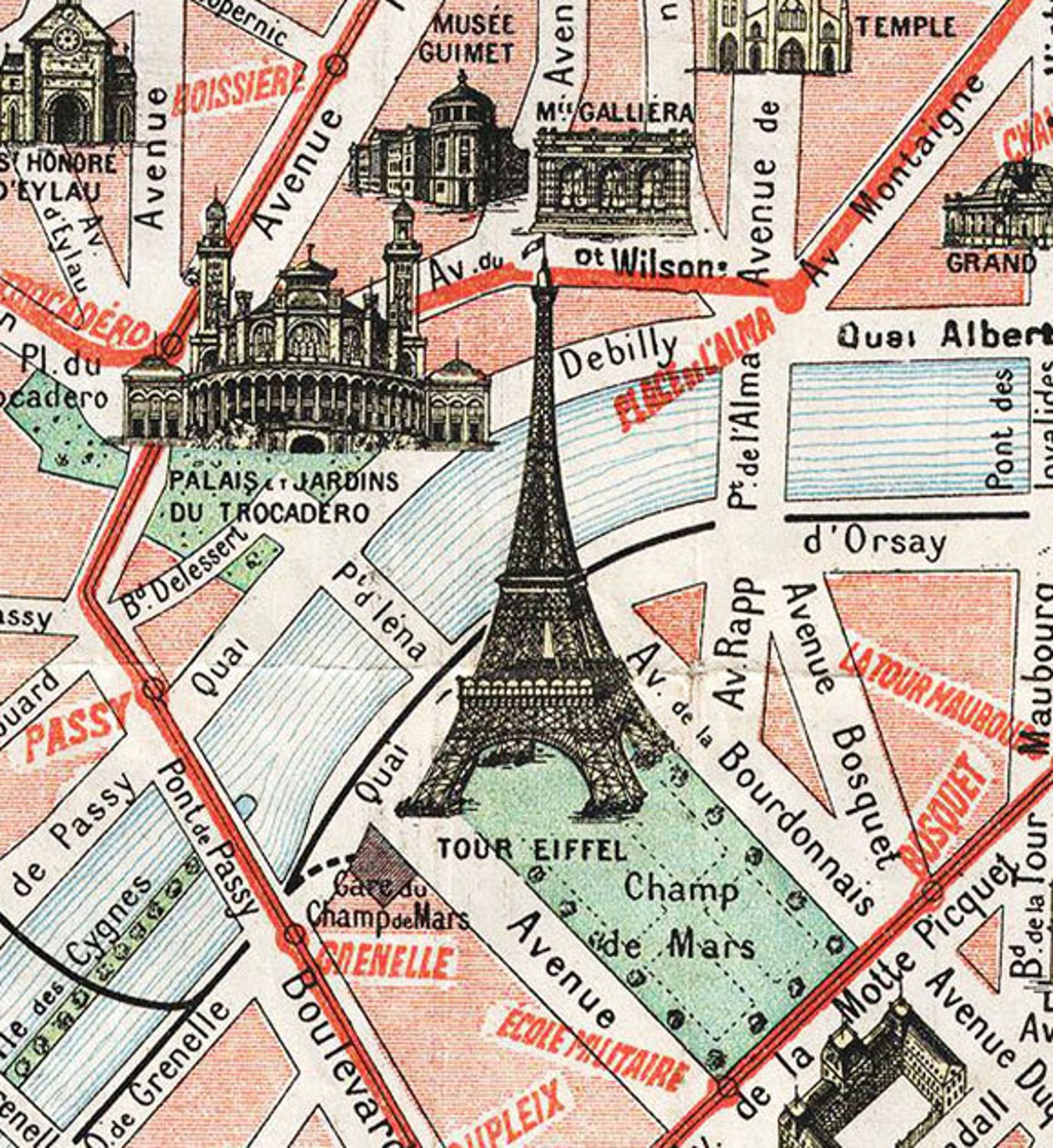 Paris Street Map Vintage Map Paris - Etsy Italia