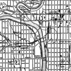Wichita Kansas Map - Street Map Vintage Poster Print - Grunge - Etsy