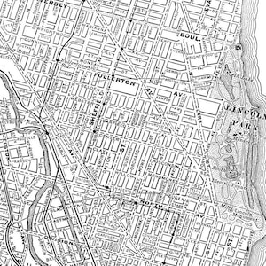 1900 Chicago Street Map Vintage Print Poster - Etsy