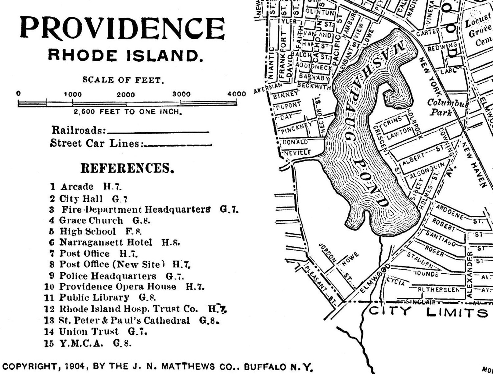 Providence Rhode Island Street Map Vintage - Etsy