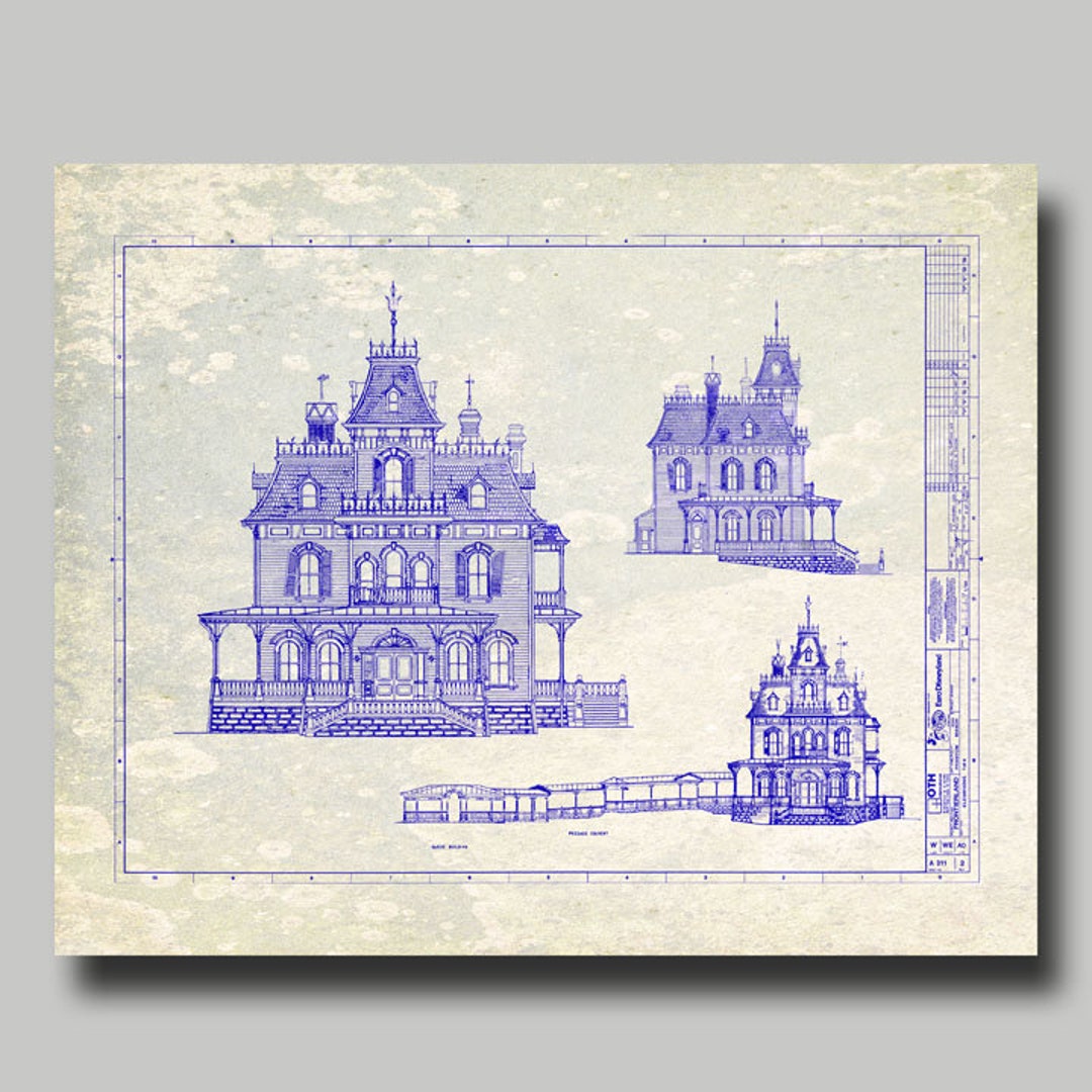 Disneyland Paris - Phantom Manor - Haunted Mansion - Blueprint - Disney ...