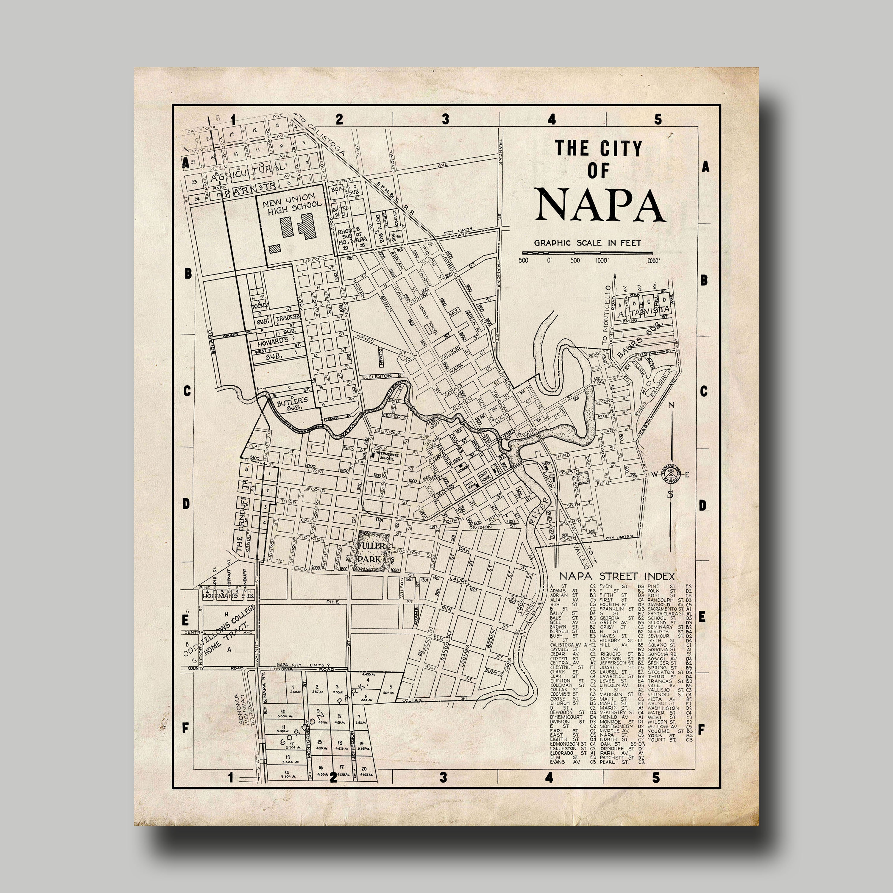 Napa California Map Vintage Grunge Print Poster - Etsy