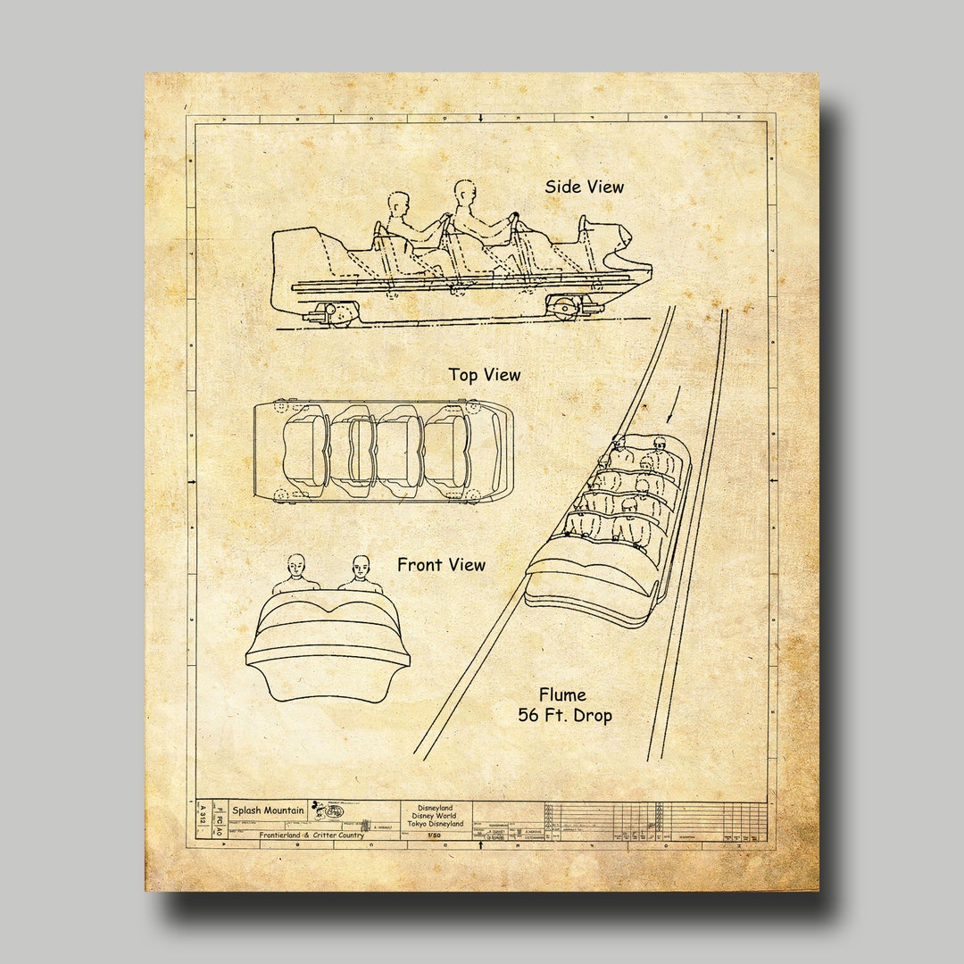 Disney World - Splash Mountain - Blueprint - Disney - Disneyland ...
