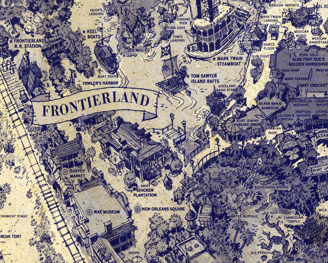 Mapa de Disneyland Mapa de Disney Panorámica Vista de | Etsy México