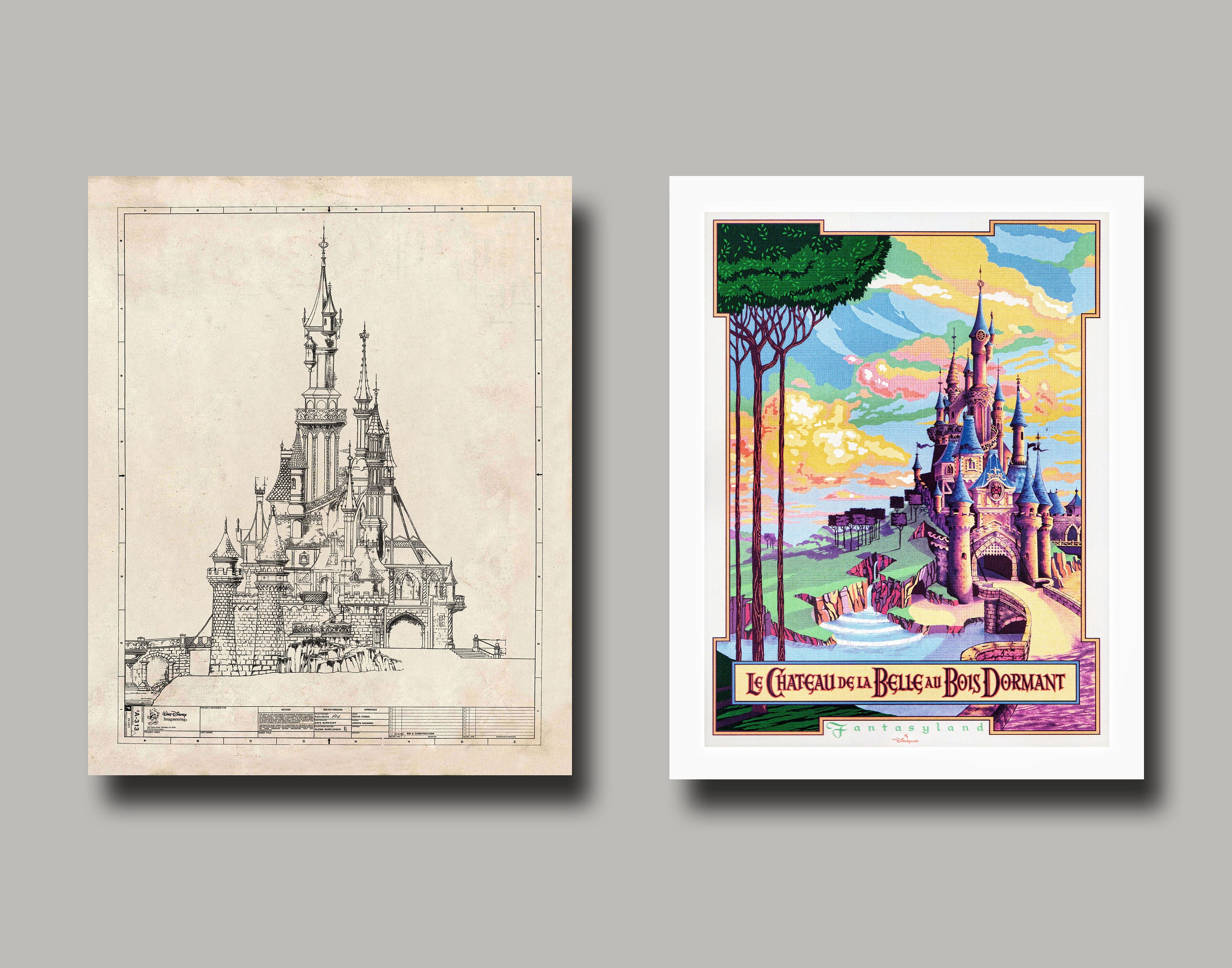 Cinderella Castle Blueprint Poster