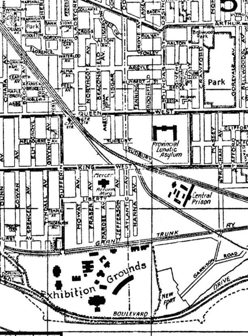 Toronto Map Vintage Street Map Print Poster Sepia Color - Etsy