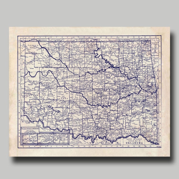 Oklahoma State Map - Etsy