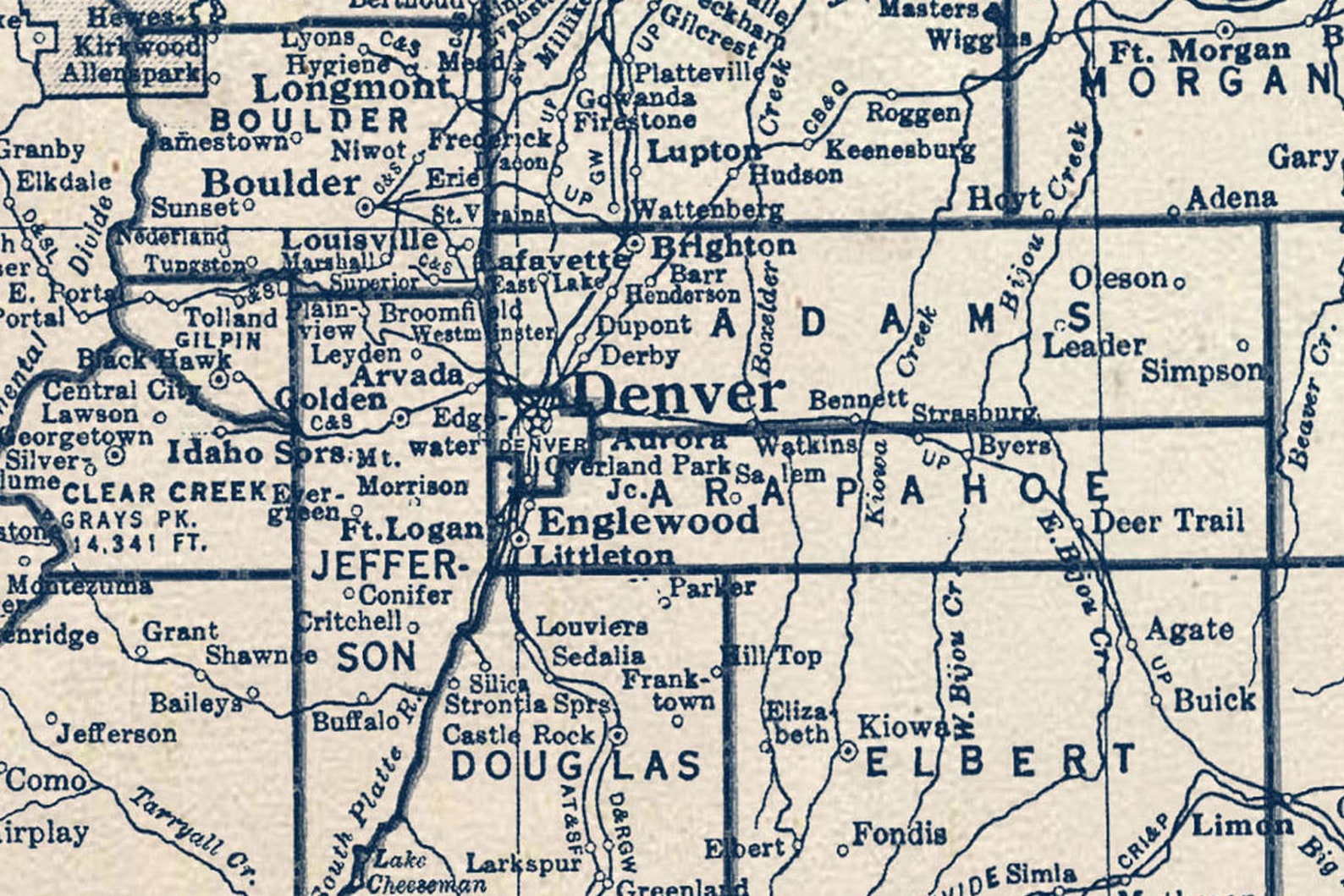 Colorado - Map - State Map - Vintage - Blueprint - Print Poster - Etsy