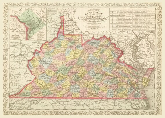 History Virginia County Map