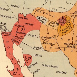 Native American Indian Tribes - Map - State - Print - Poster - Etsy