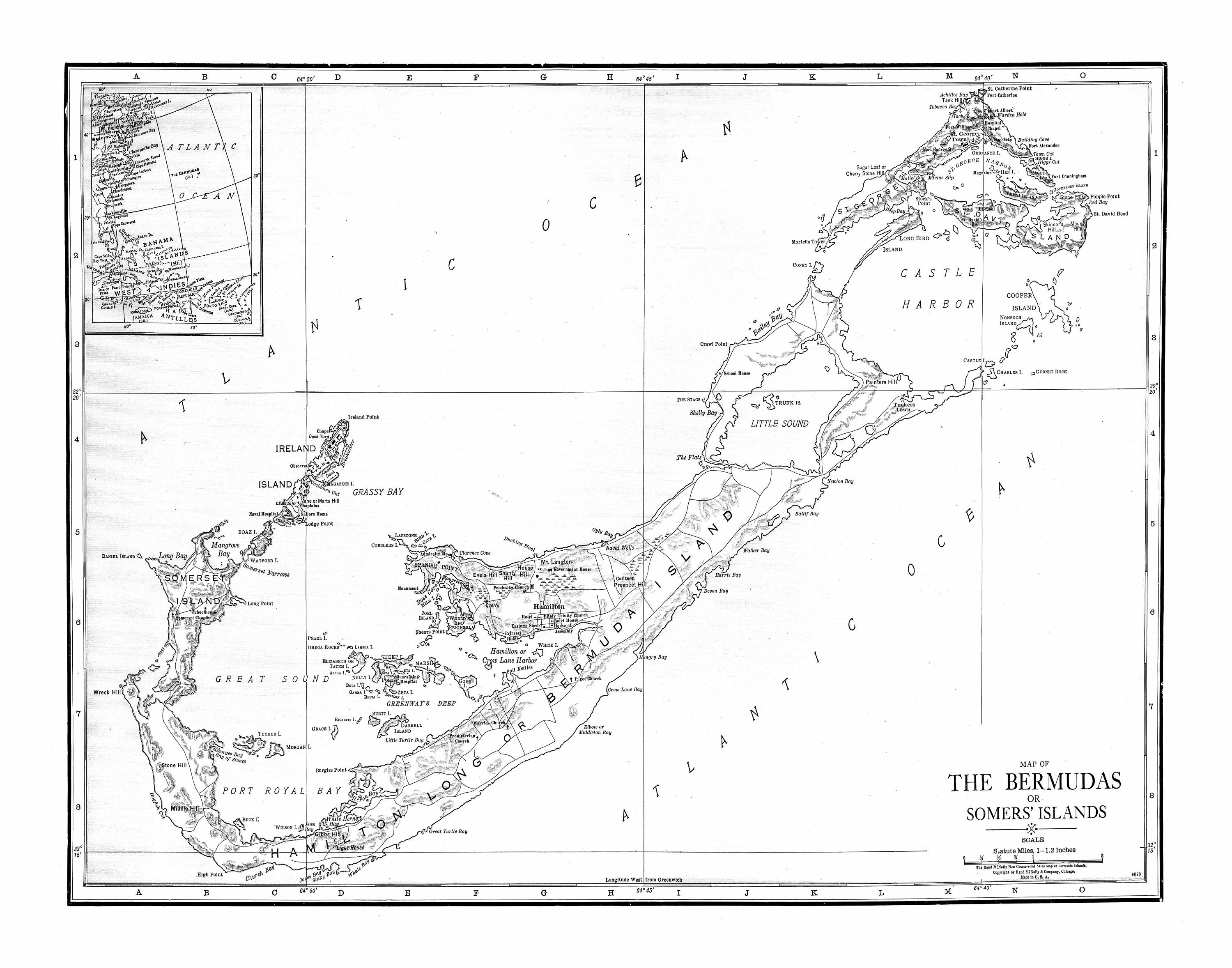 Bermuda Map Print Poster - Etsy