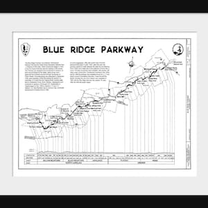 Blue Ridge Parkway - Mountains - Highway -map -print -poster - Etsy