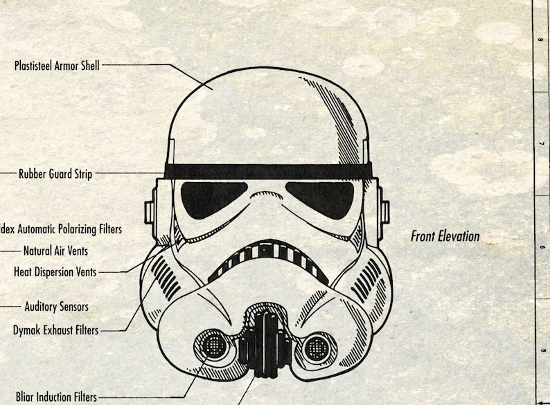 Star Wars Helmet Darth Vader Blueprint Disney World - Etsy.de