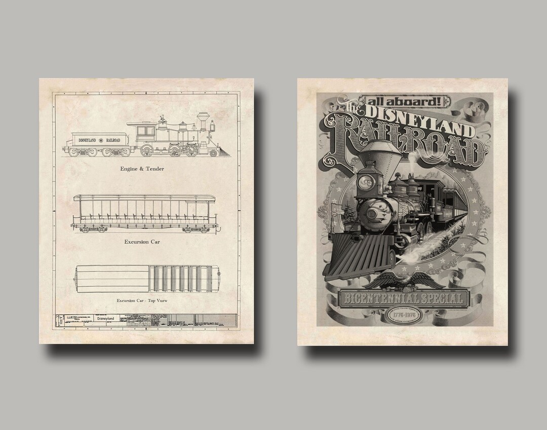 Disneyland Train Blueprint Disney Fantasyland Print Poster - Etsy