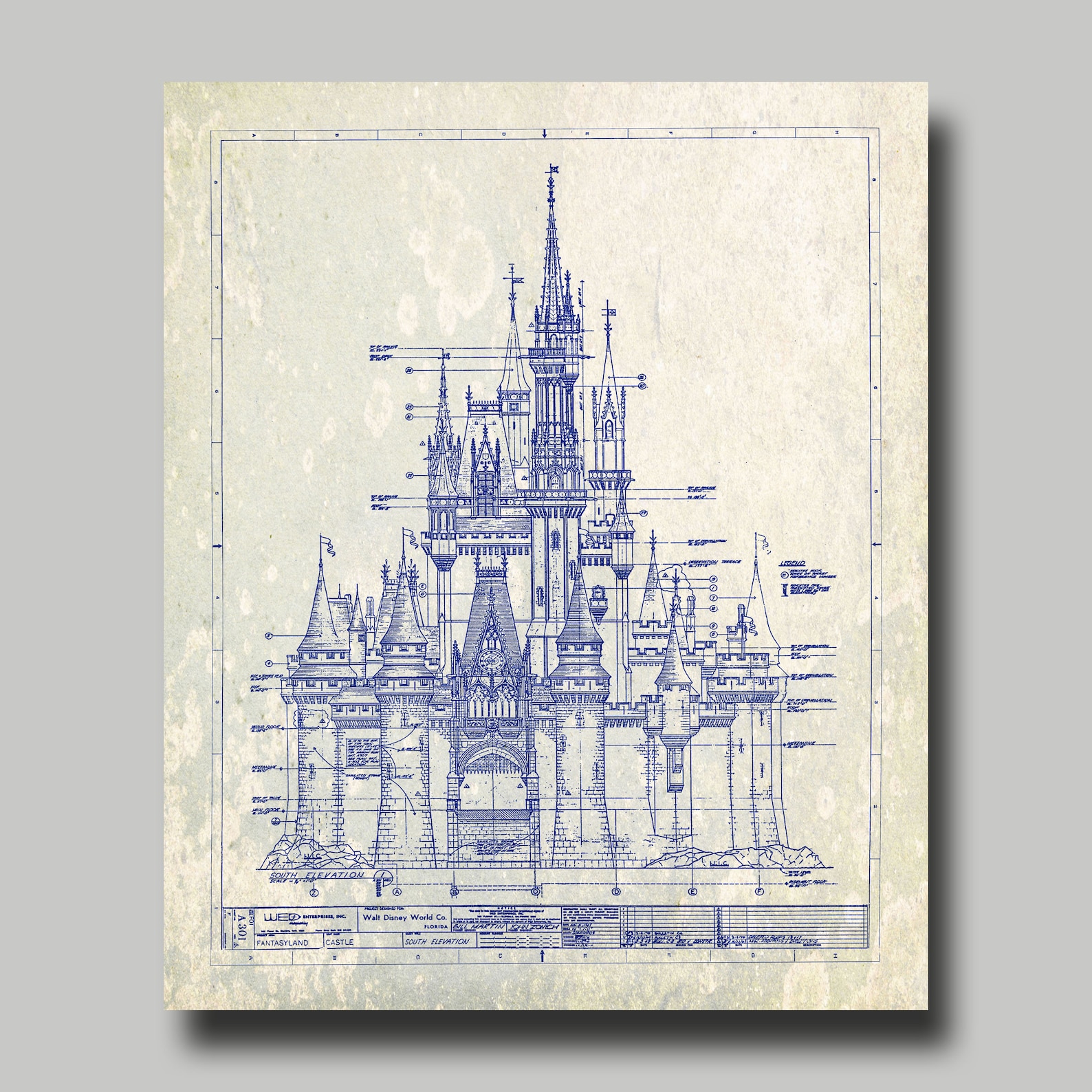 Disney World - Castle - Blueprint - Disney - Cinderella - Sleeping ...