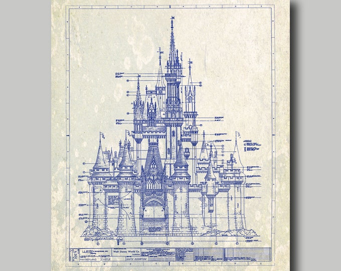Disney World Castle Blueprint Disney Cinderella Sleeping Beauty ...